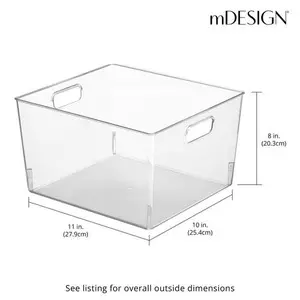 MDESIGN Midesign Plastic Closet Storage Organizer Container Bin, Handles4 Pack