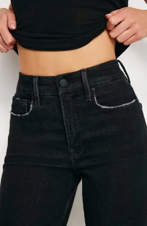 Good American Good Waist High Waist Crop Palazzo Jeans