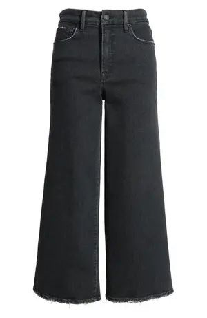 Good American Good Waist High Waist Crop Palazzo Jeans