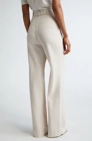 Max Mara Quasar Virgin Wool Gabardine Wide Leg Pants