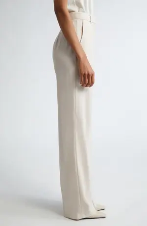 Max Mara Quasar Virgin Wool Gabardine Wide Leg Pants