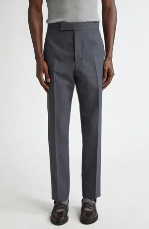 Thom Browne Mid Rise Wool Blend Pants