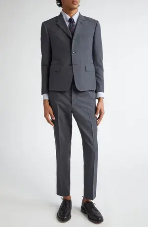 Thom Browne Mid Rise Wool Blend Pants