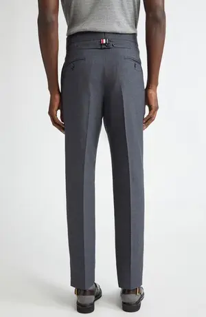 Thom Browne Mid Rise Wool Blend Pants
