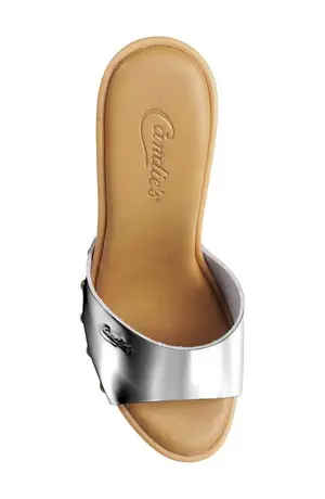 CANDIE'S Studded Slide Sandal - Silver