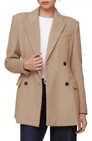 Avec Les Filles Hourglass Blazer Coat - Camel