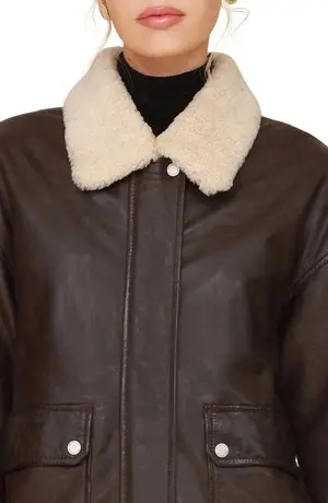 Avec Les Filles Leather Bomber Jacket