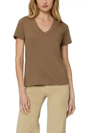 THE STANDARD STITCH Organic Cotton V-neck Tee - Mocha