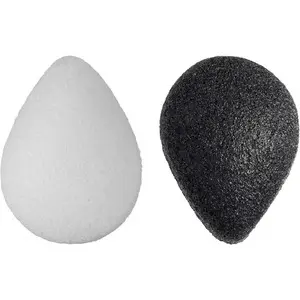 PURSONIC Natural Facial Konjac Sponge Duo Set - Black And White