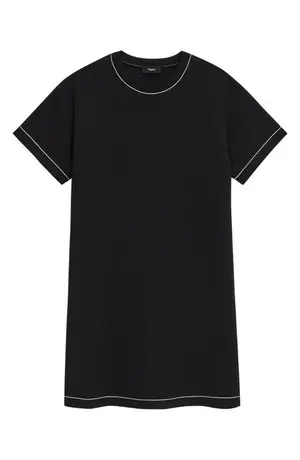Theory Topstitch Detail Mini T-shirt Dress