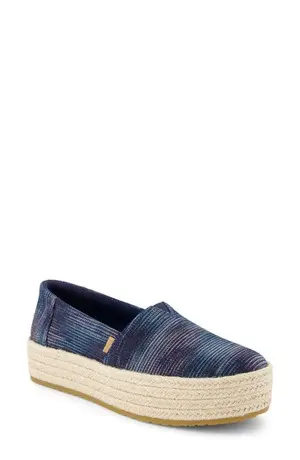 Toms Valencia Platform Espadrille Navy