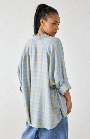 BDG URBAN OUTFITTERS Brendon Plaid Button-up Shirt - Blue