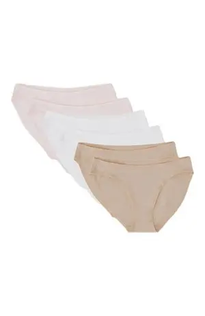 PACT Organic Cotton Everyday Classic Fit Bikini 6-pack - Neutrals