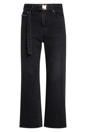 Sacai Belted Bootcut Jeans - Black