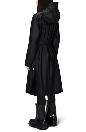 Rains Waterproof A-line Long Raincoat - 01 Black