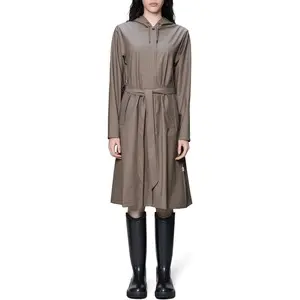 Rains Waterproof A-line Long Raincoat - Cinder