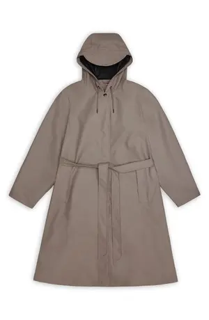 Rains Waterproof A-line Long Raincoat - Cinder