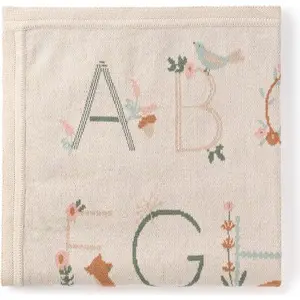 ELEGANT BABY Alphabet Cotton Knit Blanket - Rainy Day