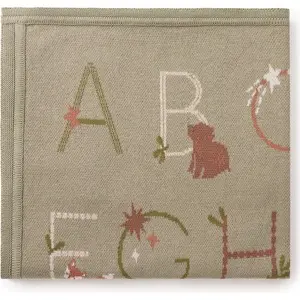 ELEGANT BABY Alphabet Cotton Knit Blanket - Sage Green