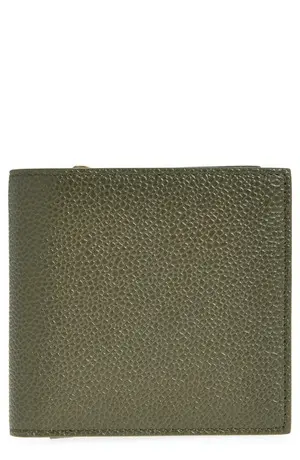 Thom Browne Grained Leather Wallet - Dark Green
