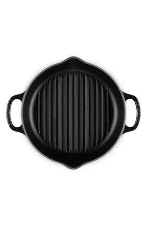 LE CREUSET Signature Deep Round Enamel Cast Iron Grill Pan - Licorice