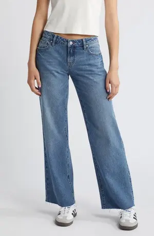 PACSUN Raw Edge Wide Leg Jeans