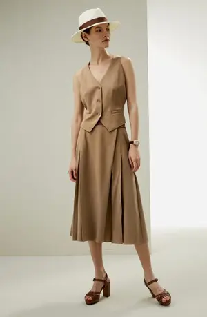 Lilysilk Silk-wool Vest With Jacquard Silk Back