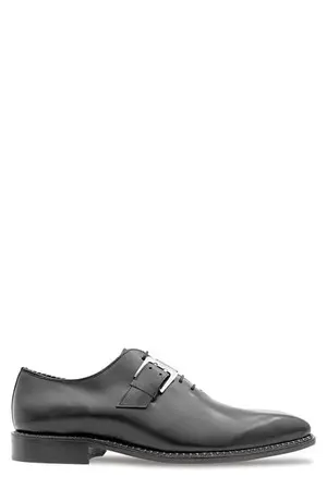 Mezlan Machado Buckle Strap Wholecut Shoe - Black