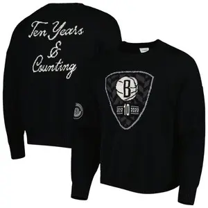 AUTHMADE Brooklyn Nets 10th Anniversary Pullover Sweater - Black