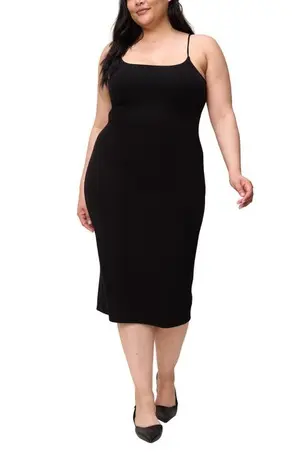 THE STANDARD STITCH Spaghetti Strap Midi Dress - Onyx