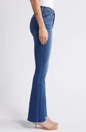 MOTHER High Waist Fray Hem Flare Leg Jeans