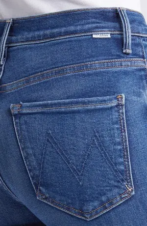 MOTHER High Waist Fray Hem Flare Leg Jeans