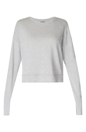 Sweaty Betty After Class Organic Cotton Blend Longline Sweatshirt - Light Grey