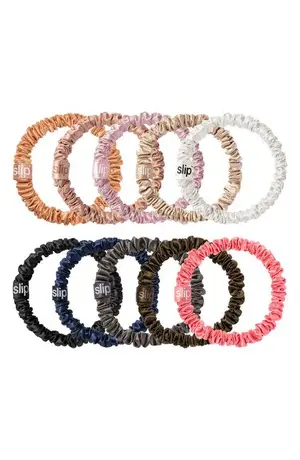 Slip Pure Silk 10-pack Skinny Scrunchies - Assorted Colors
