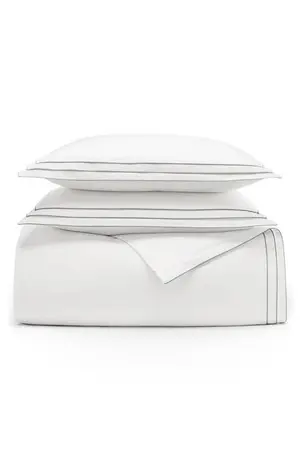 BOLL & BRANCH Signature Triple Pleat Duvet Cover & Sham Set - White/ Shore