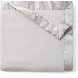 ELEGANT BABY Satin Trim Fleece Blanket - Gray