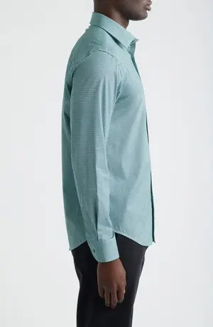 Bugatchi James Ooohcotton® Micropattern Button-up Shirt - Menthol