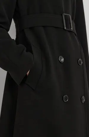 Ralph Lauren Crepe Belted Coat - Black