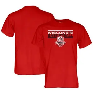 BLUE 84 Wisconsin Badgers Basketball 50 Seasons T-shirt - Red