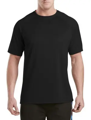 HARBOR BAY BY DXL Big & Tall Swim Rash Guard T-shirt - Black