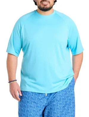 HARBOR BAY BY DXL Harbor Bay By DXL Big & Tall Swim Rash Guard T-Shirt Blue Grotto