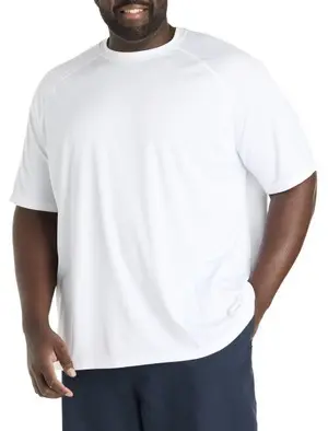 HARBOR BAY BY DXL Harbor Bay By DXL Big & Tall Swim Rash Guard T-Shirt White