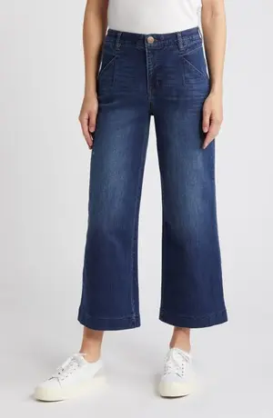 Wit & Wisdom Wyatt Skyrise Ankle Wide Leg Jeans - Blue