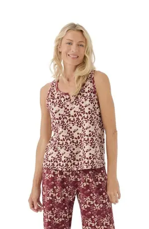 PACT Organic Staycation Sleep Tank - Berry Sprigs