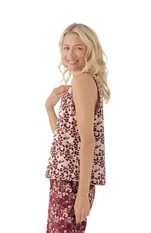 PACT Organic Staycation Sleep Tank - Berry Sprigs
