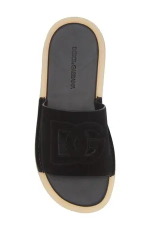 Dolce & Gabbana Crosta Slide Sandal - Black