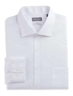 Michael Kors Solid Non-iron Stretch Dress Shirt - White