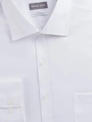 Michael Kors Solid Non-iron Stretch Dress Shirt White