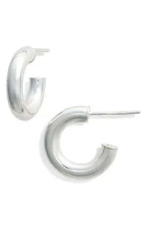 Argento Vivo Mini Tube Hoop Earrings - Silver