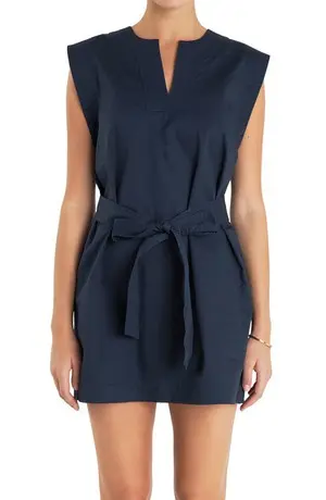 English Factory Belted Cotton Minidress